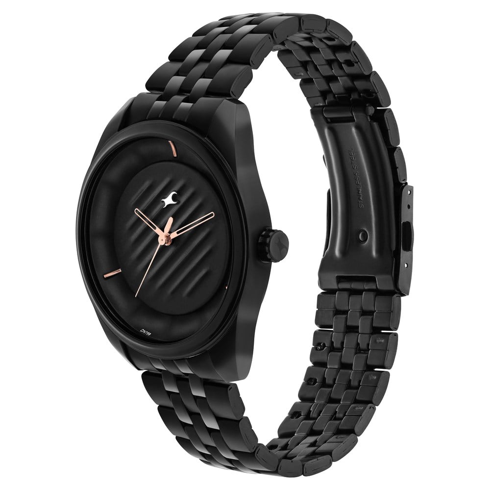 Buy Online Fastrack Crush Quartz Analog Black Dial Stainless Steel ...