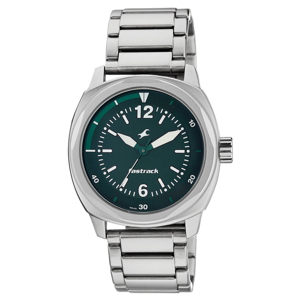 Buy Online Fastrack Quartz Analog Green Dial Stainless Steel Strap ...