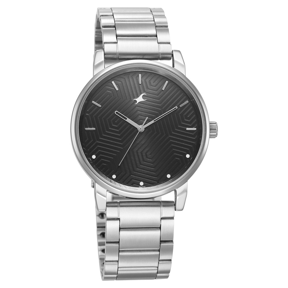 Buy Online Fastrack Stunners Black Dial Metal Strap Watch for Guys ...