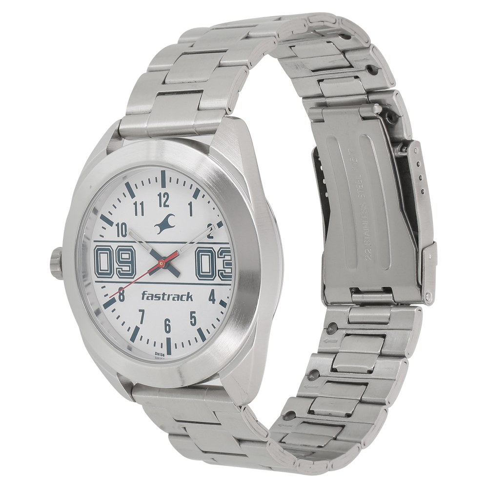 Buy Online Fastrack Varsity Quartz Analog White Dial Stainless Steel ...
