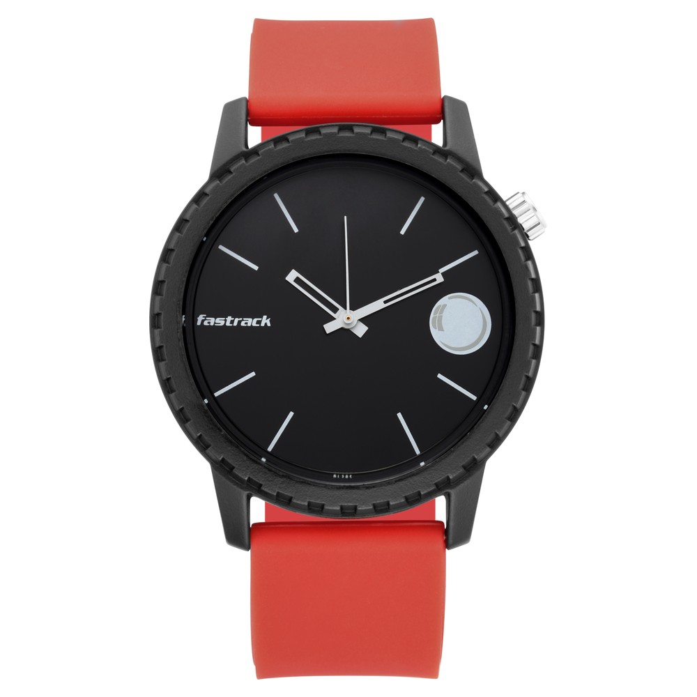 Buy Online Fastrack Quartz Analog Black Dial Silicone Strap Watch for ...