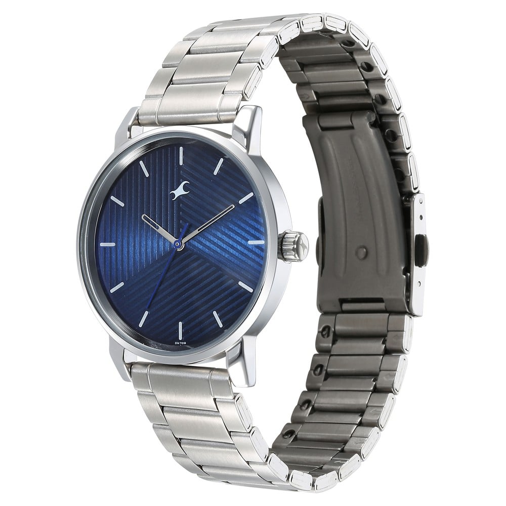 Buy Online Fastrack Stunners Blue Dial Metal Strap Watch for Guys ...