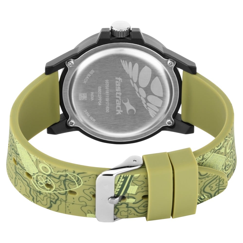 Buy Online Fastrack Arcade Quartz Analog Green Dial Silicone Strap ...