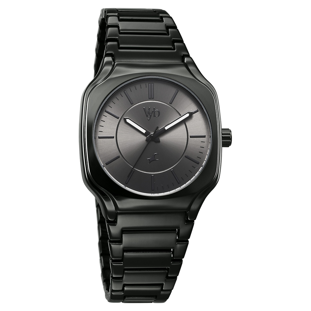 Buy Online Vyb Maverick By Fastrack Quartz Analog Grey Dial Metal Strap ...