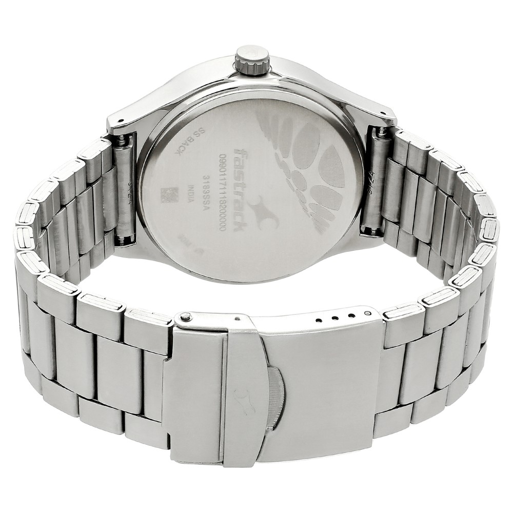 Buy Online Fastrack Denim Quartz Analog Silver Dial Stainless Steel ...