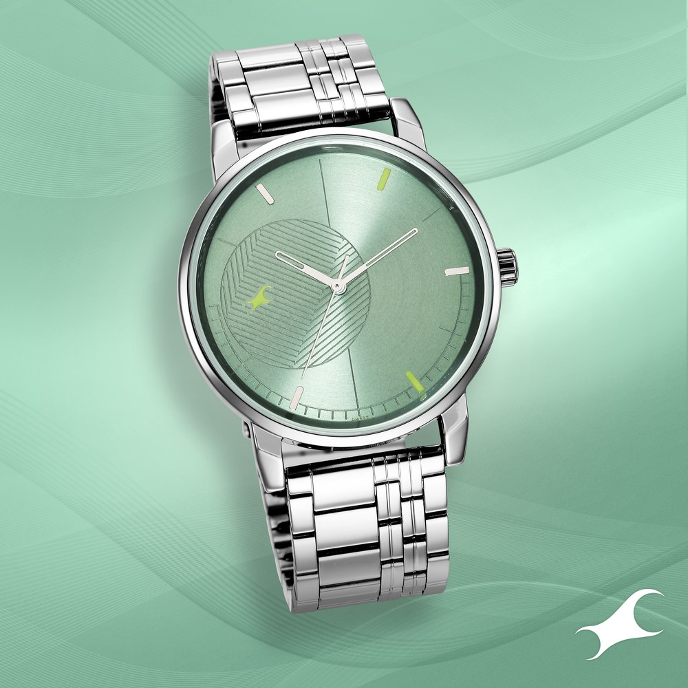 Buy Online Fastrack Stunners Quartz Analog Green Dial Metal Strap Watch ...