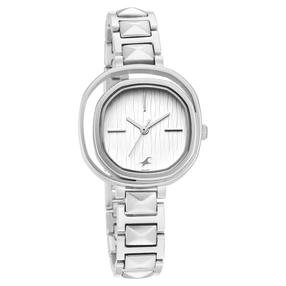 Buy Online Fastrack Opulence Quartz Analog Silver Dial Metal Strap ...