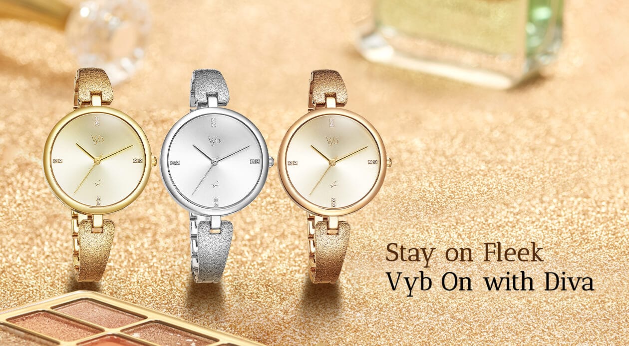 Buy Online Fastrack Vyb Diva Quartz Analog Rose Gold Dial Metal Strap Watch for Girls ...