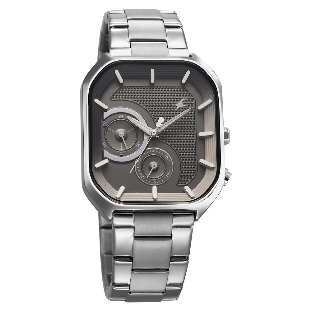 Buy Online Fastrack Groove Multifunction Anthracite Dial Metal Strap ...
