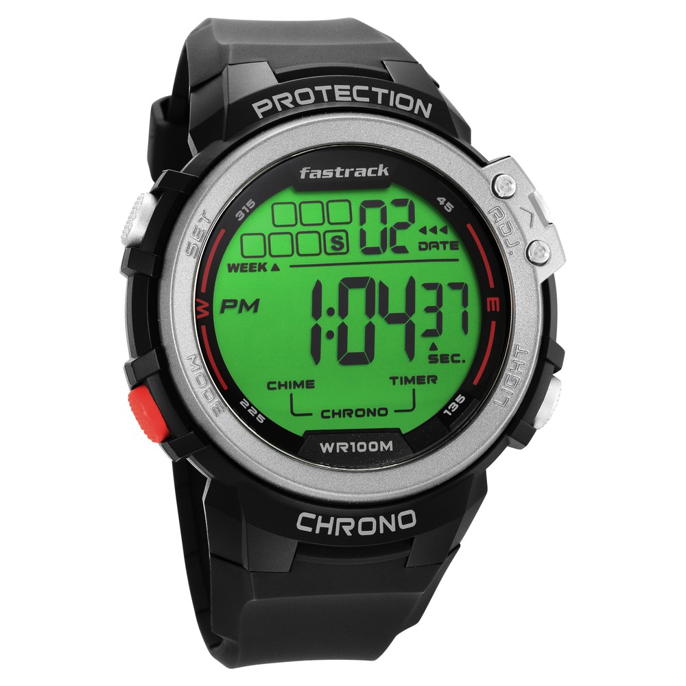 Buy Online Fastrack Digital Dial Black Silicone Strap Watch For Guys ...