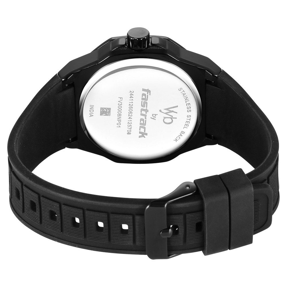Buy Online Fastrack Vyb Rebel Quartz Analog Black Dial Black Color ...