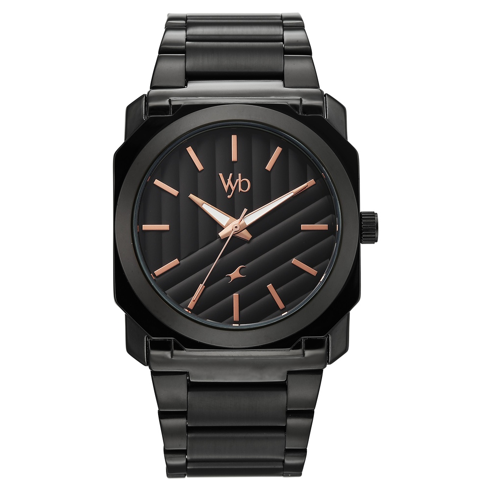 Buy Online Vyb Challenger By Fastrack Quartz Analog Black Dial Black ...