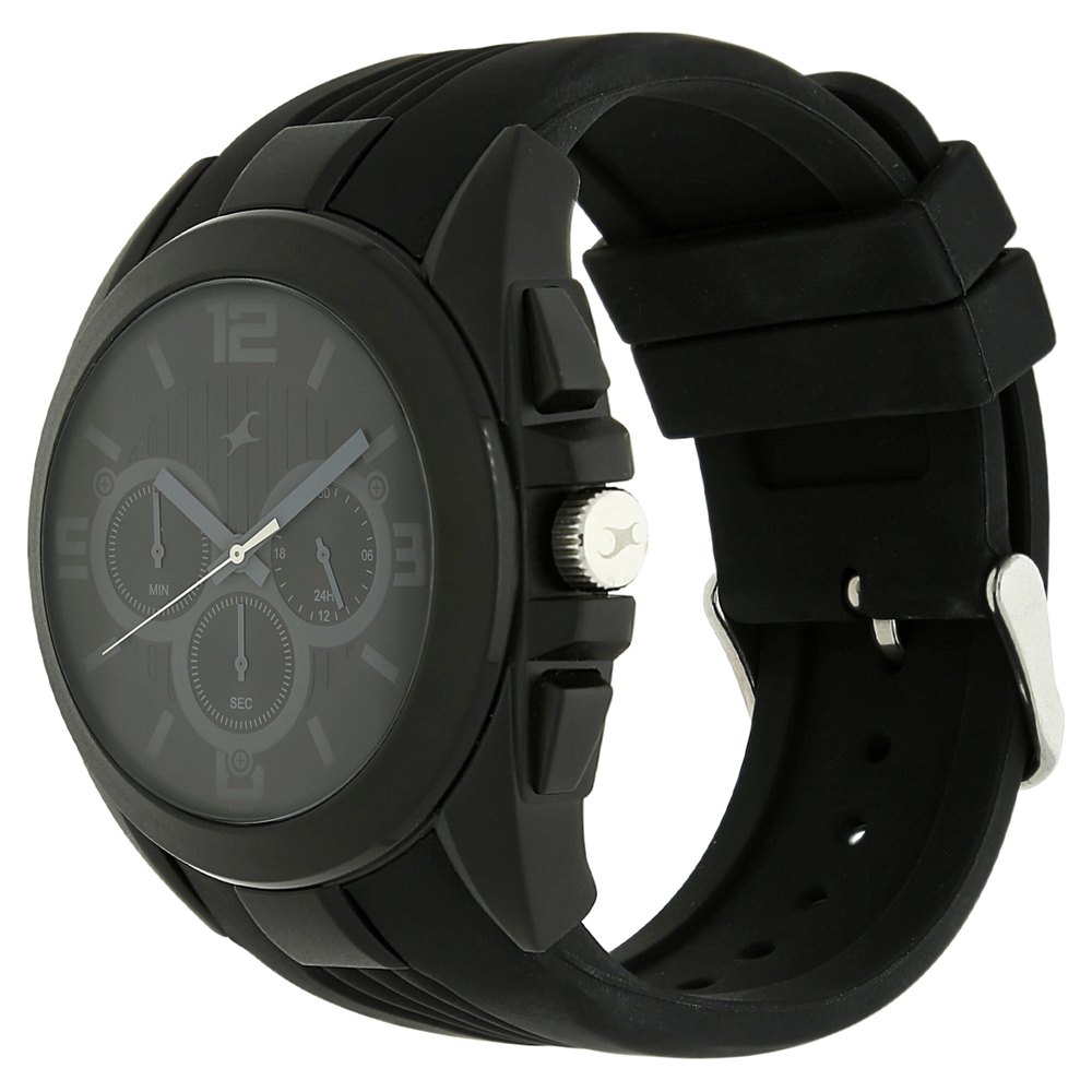 Buy Online Fastrack Quartz Chronograph Black Dial Plastic Strap Watch ...