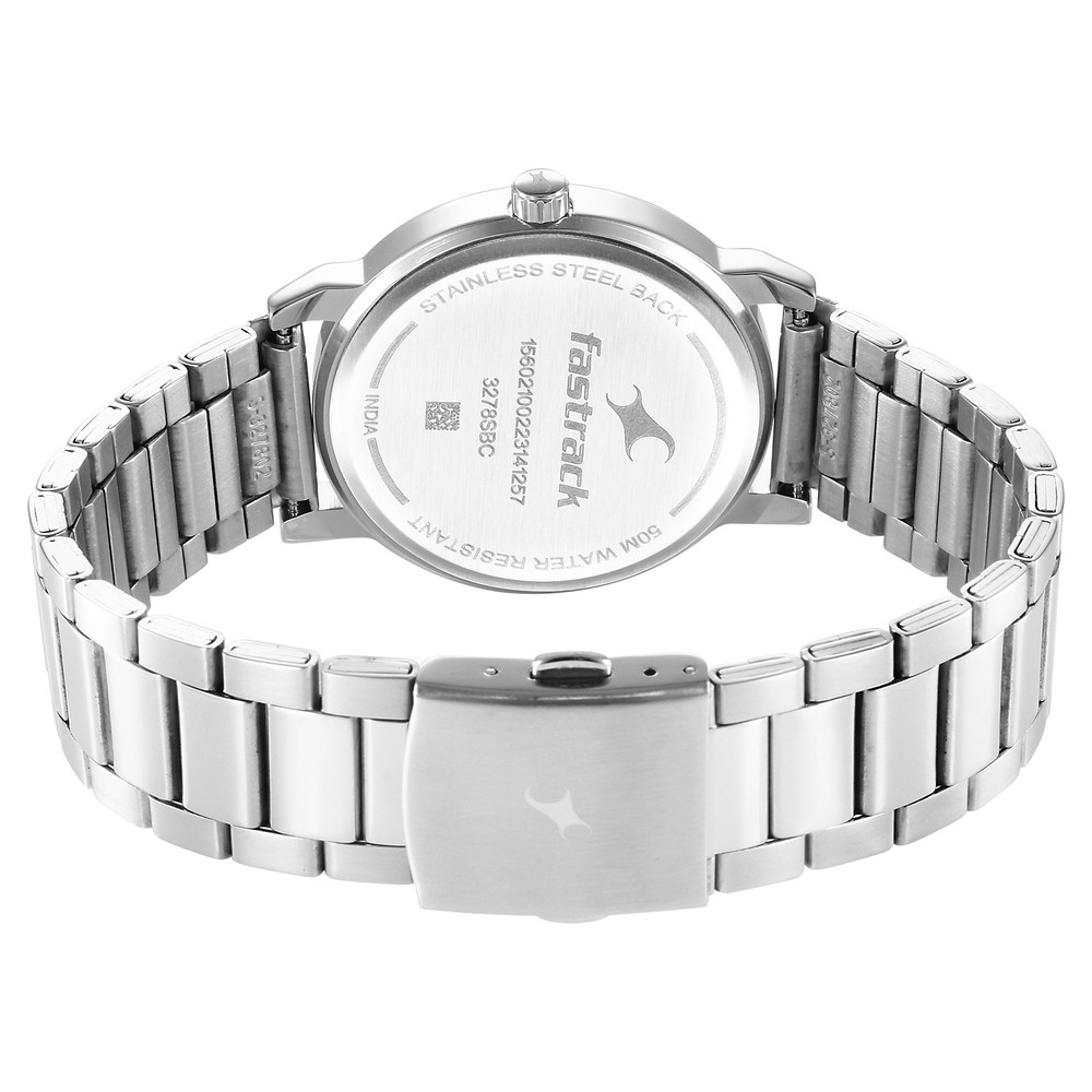 Buy Online Fastrack Stunners White Dial Metal Strap Watch for Guys ...