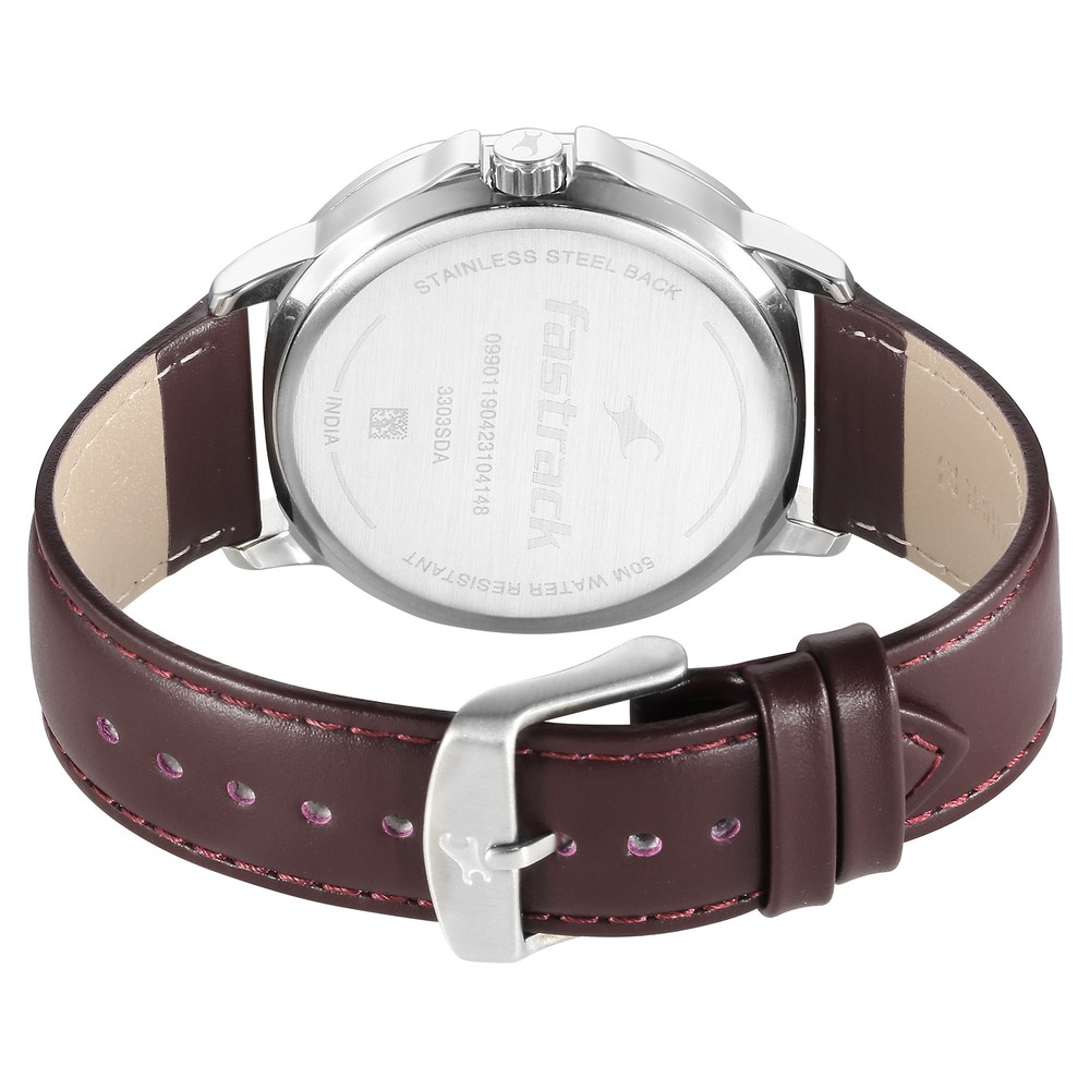 Buy Online Fastrack Exuberant Quartz Multifunction Blue Dial Leather ...