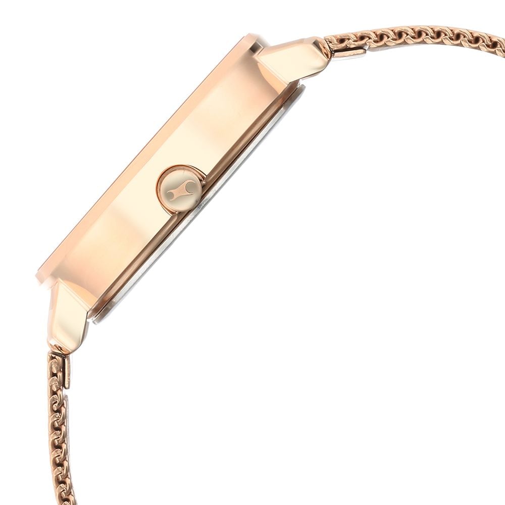 Buy Online Fastrack Younique Quartz Analog Rose Gold Dial Stainless ...