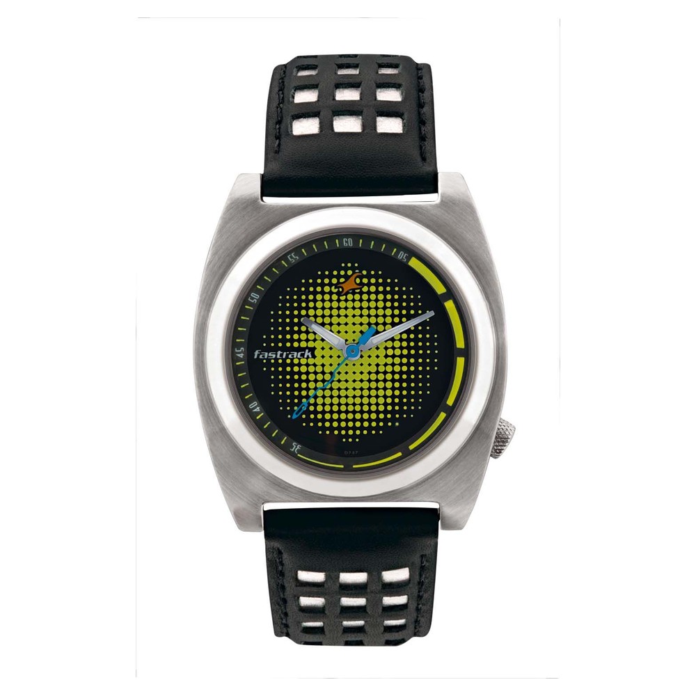Buy Online Fastrack Quartz Analog Black Dial Leather Strap Watch for ...