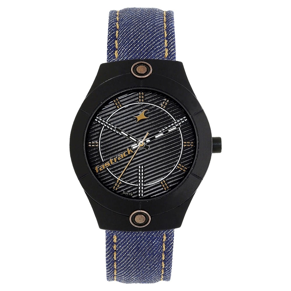 Buy Online Fastrack Denim Quartz Analog White Dial Denim Strap Watch ...