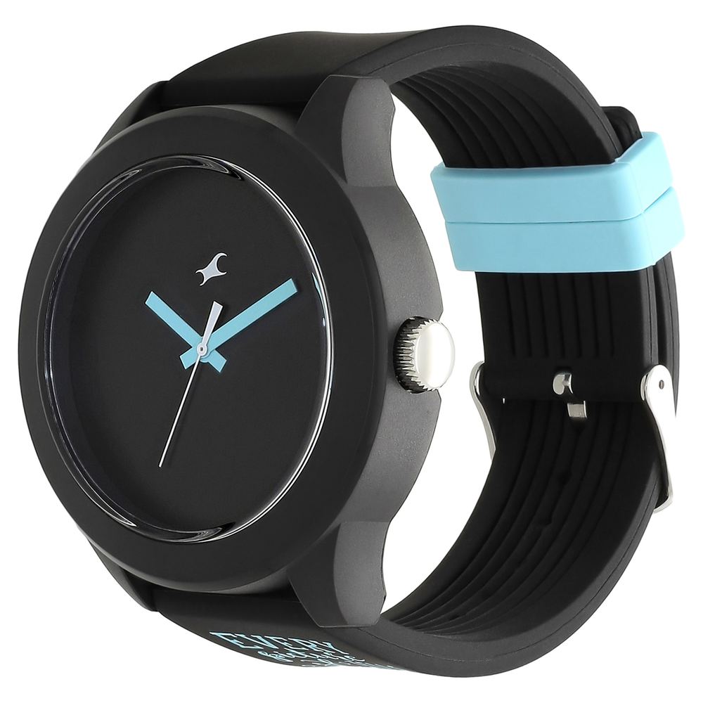 Buy Online Fastrack Road Trip Quartz Analog Black Dial Silicone Strap ...