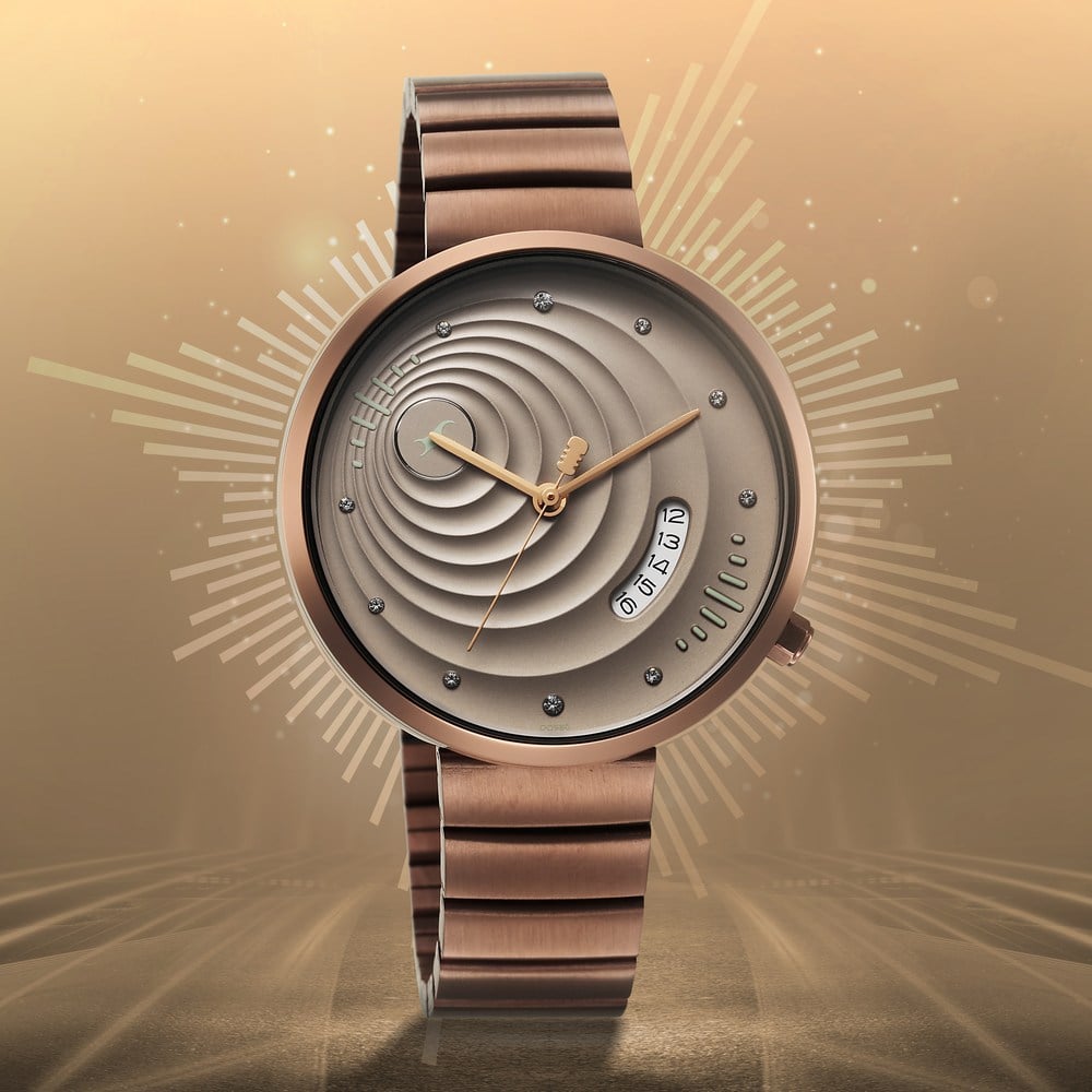 Buy Online Fastrack Groove Quartz Analog with Date Beige Dial Girls ...