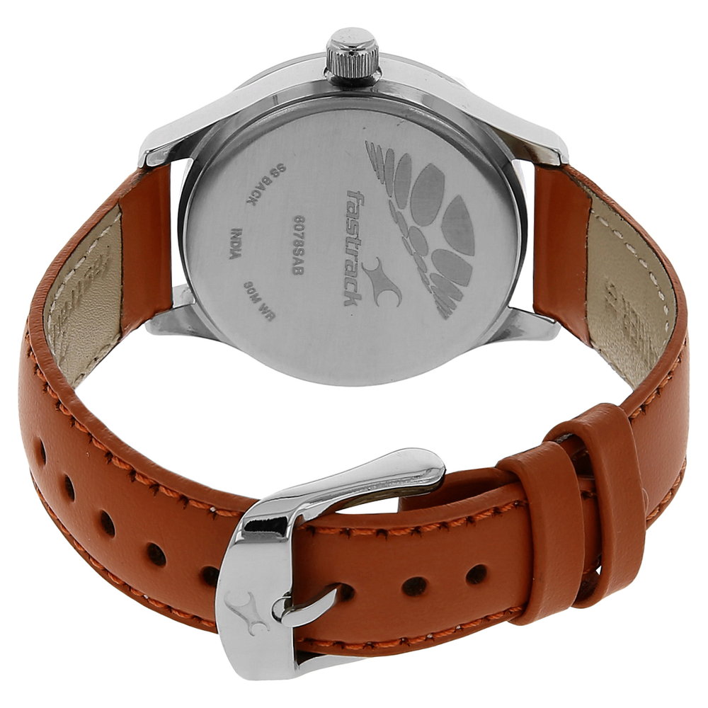 Buy Online Fastrack Quartz Analog White Dial Leather Strap Watch for ...