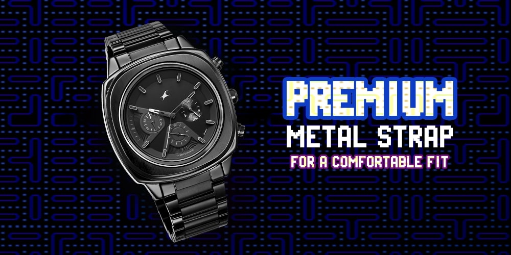 Buy Online Fastrack Kronos Chronograph Black Dial Black Stainless Steel ...