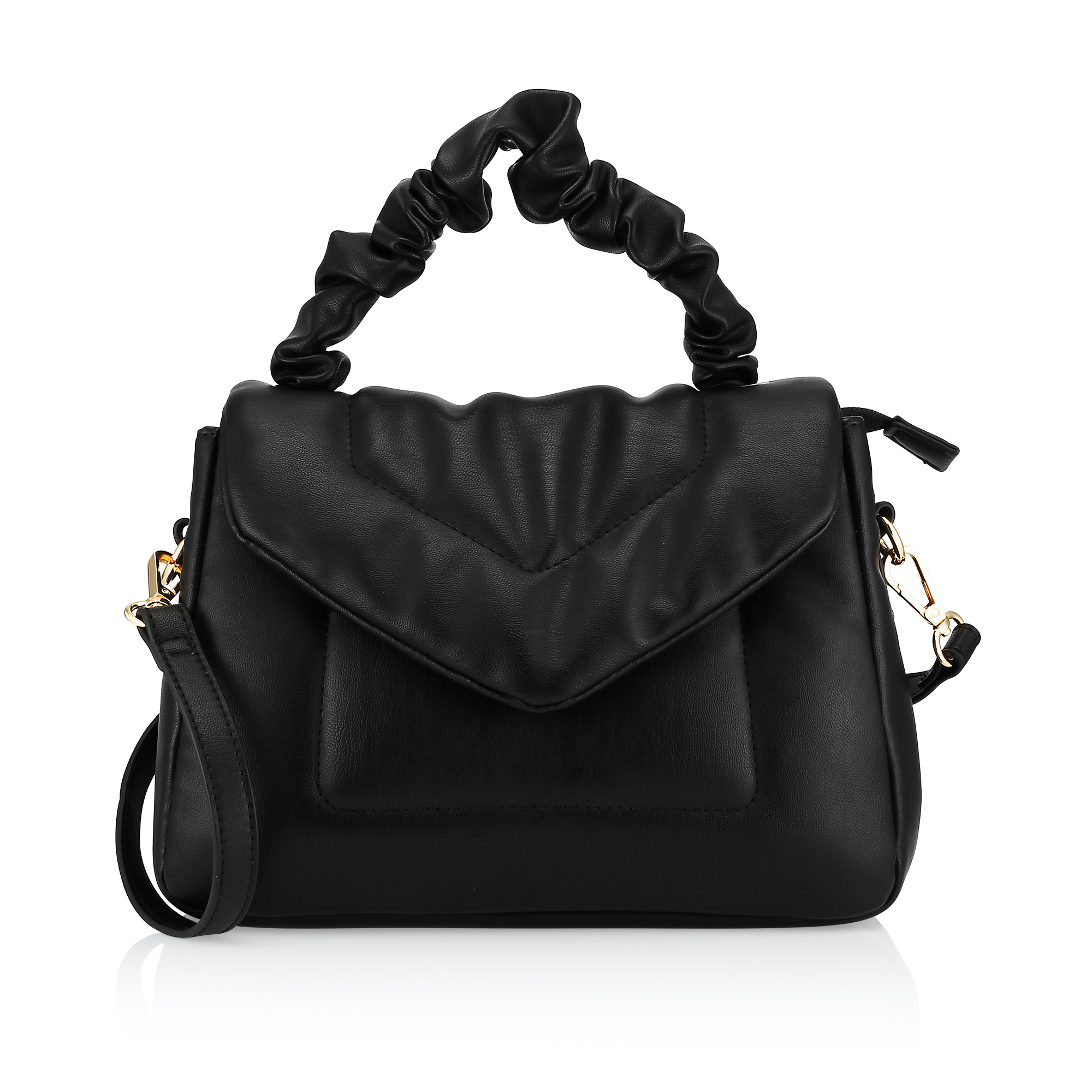 Buy Online Fastrack Ruched Handle Satchel Bag with Detachable Sling in ...