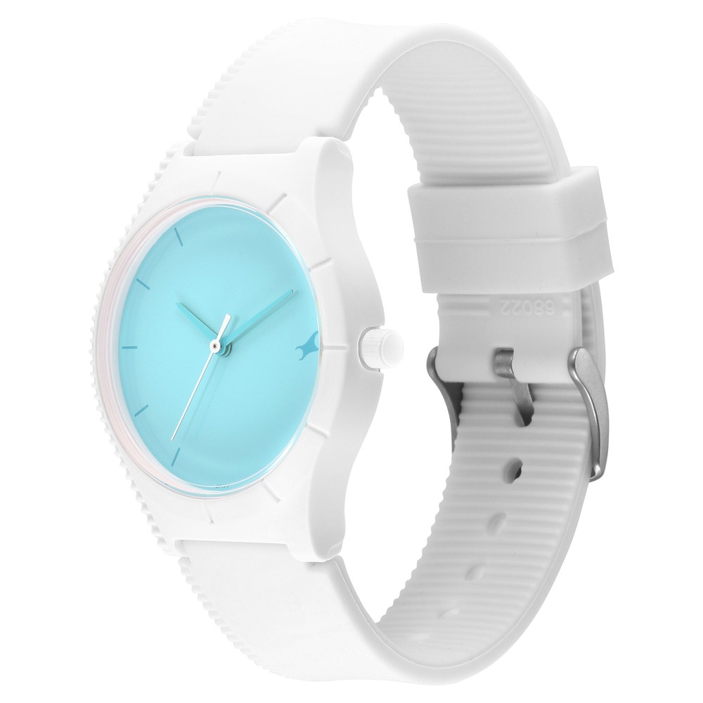 Buy Online Fastrack Tees Quartz Analog Blue Dial Silicone Strap Watch ...