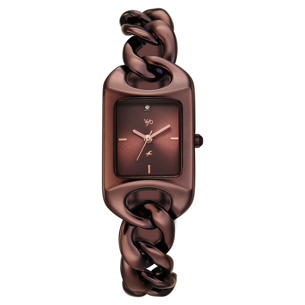 Buy Online Vyb Prodigy By Fastrack Quartz Analog Brown Dial Brown Metal ...