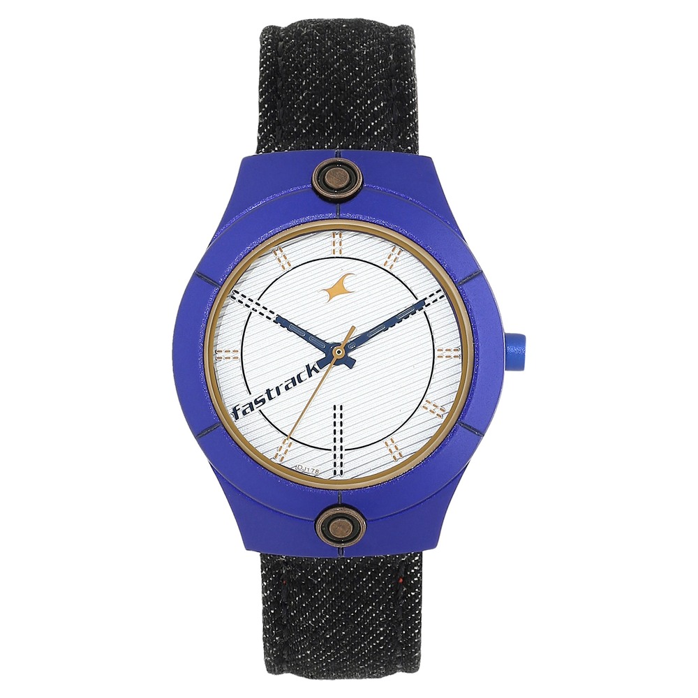 Buy Online Fastrack Denim Quartz Analog White Dial Denim Strap Watch ...