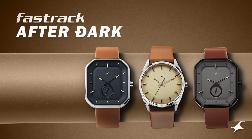 Buy Online Fastrack After Dark Grey Dial Leather Strap Watch for Guys ...