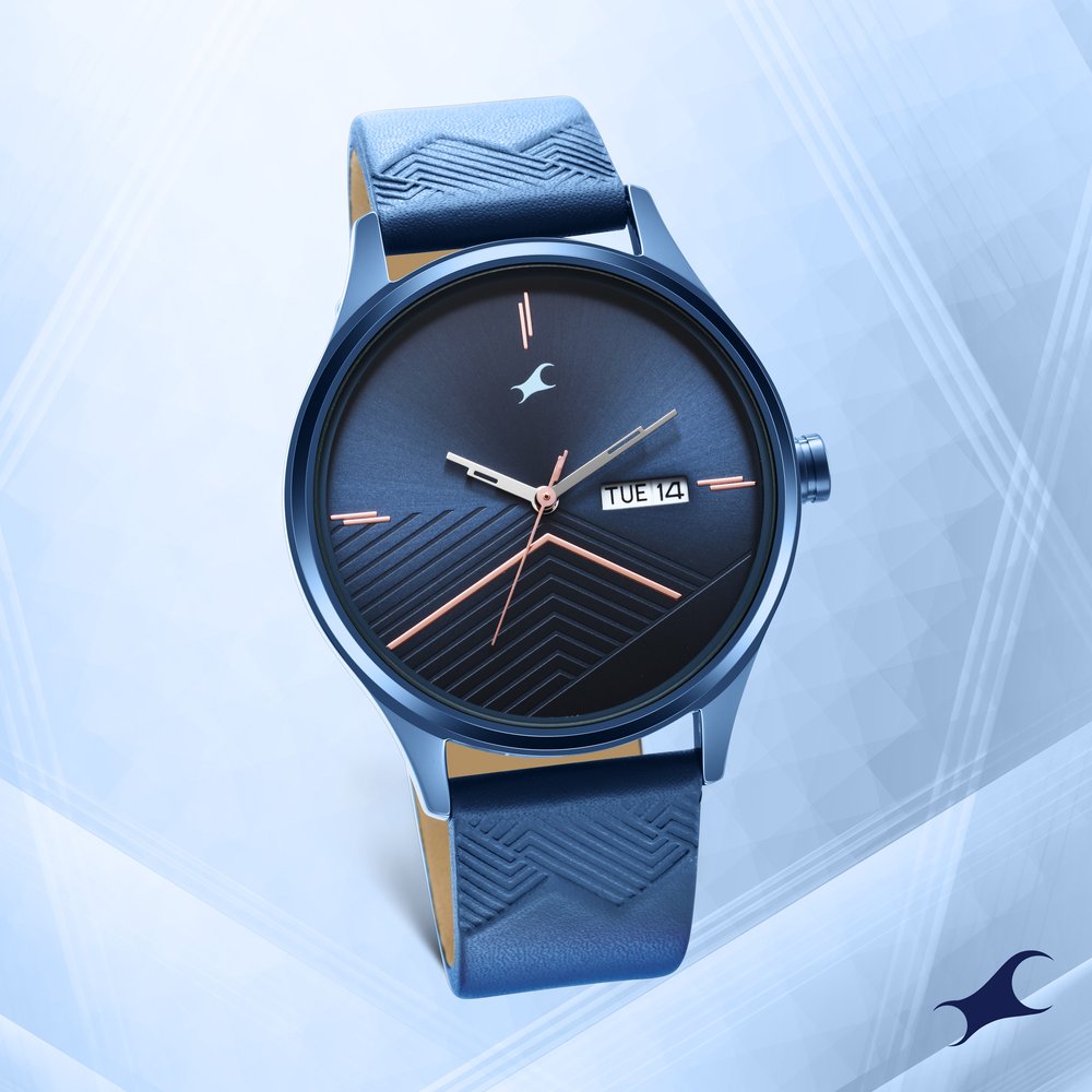 Buy Online Fastrack Style Up Quartz Analog with Day and Date Blue Dial ...