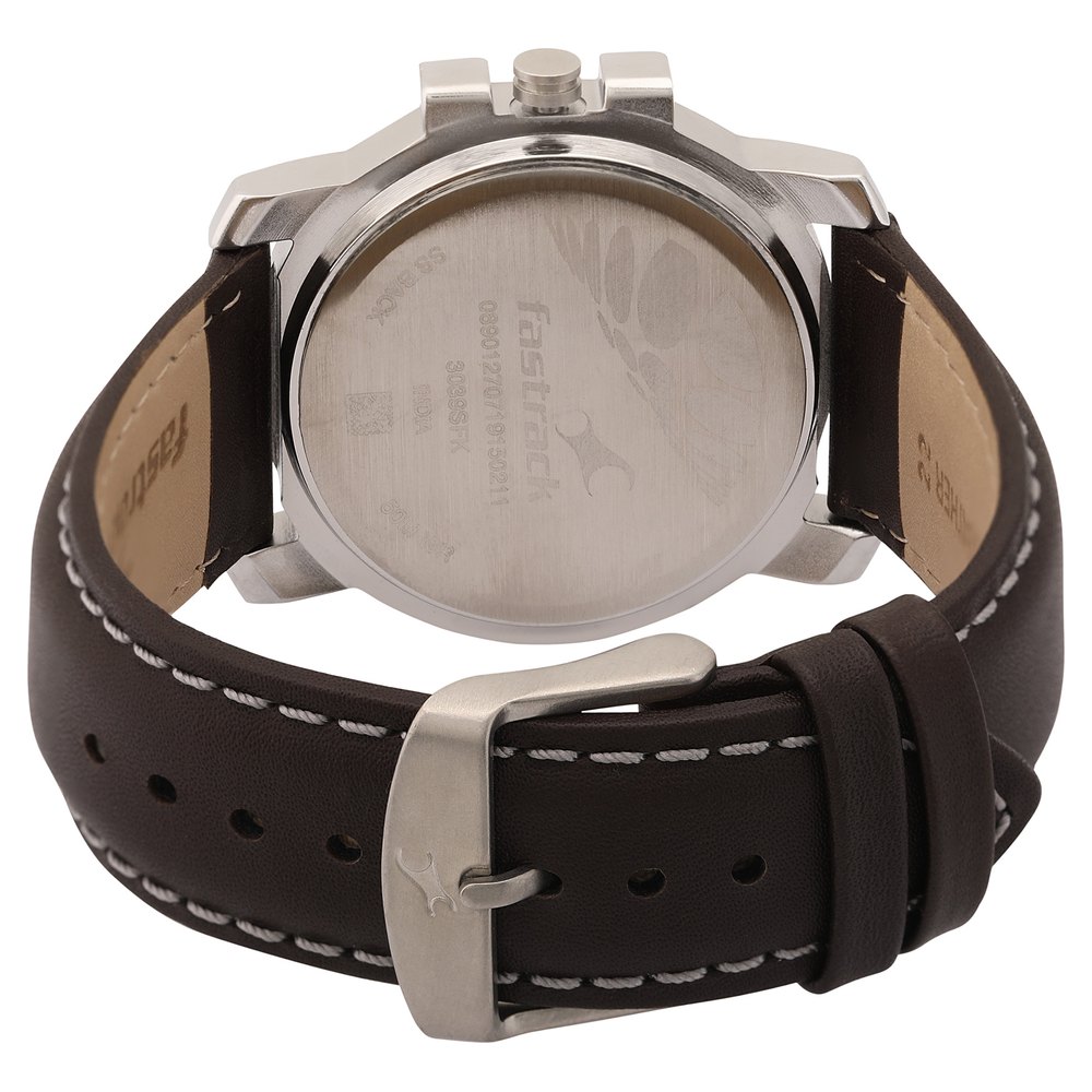 Buy Online Fastrack Quartz Analog with Day and Date Blue Dial Leather ...