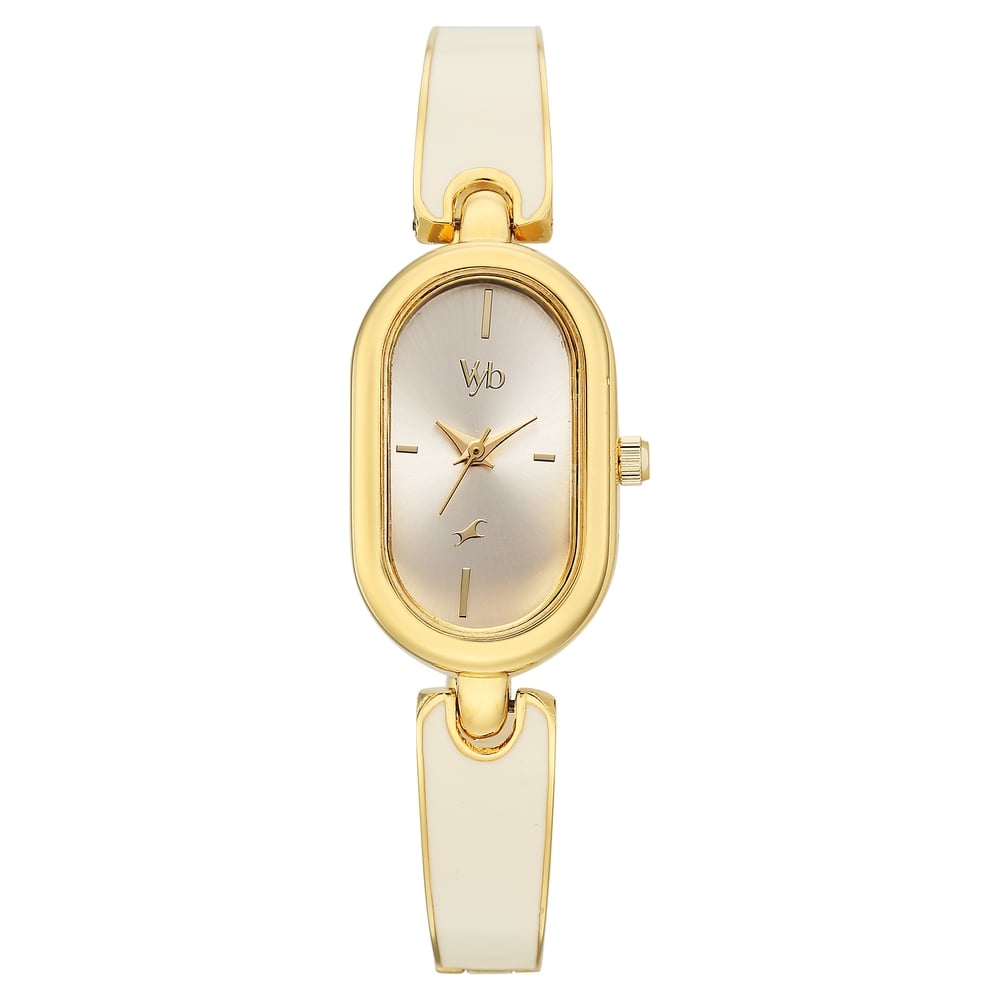 Buy Online Vyb Diva By Fastrack Quartz Analog Off White Dial Golden ...