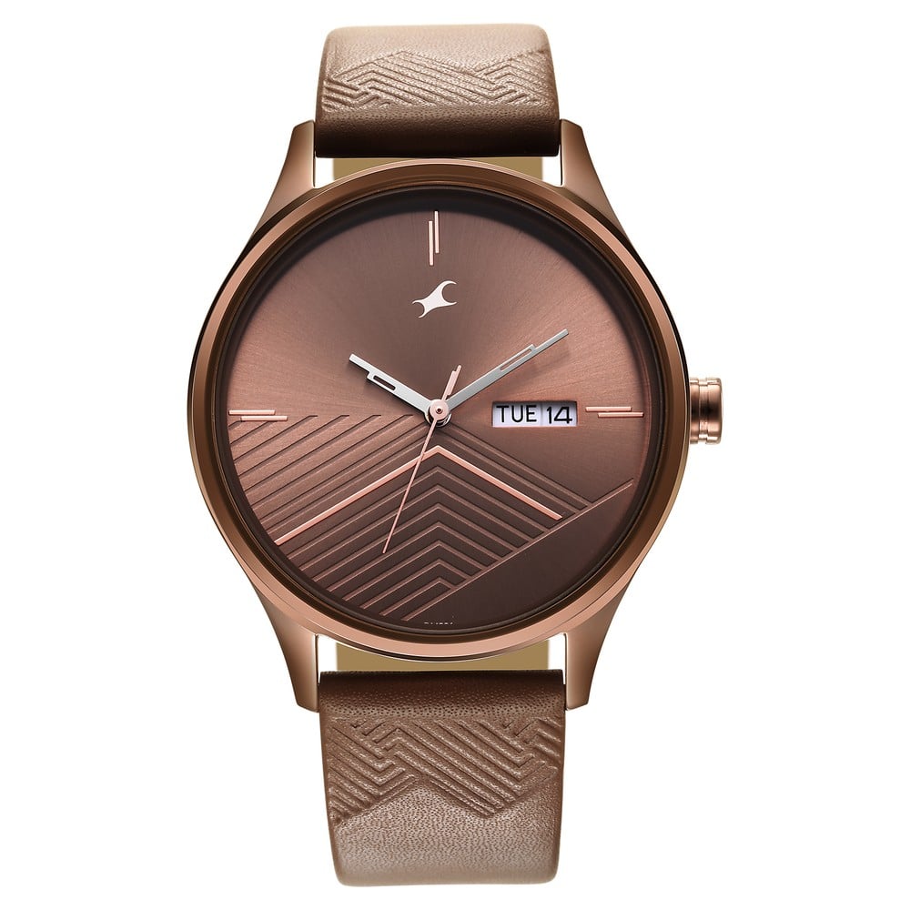 Buy Online Fastrack Style Up Brown Dial Leather Strap Watch for Guys ...
