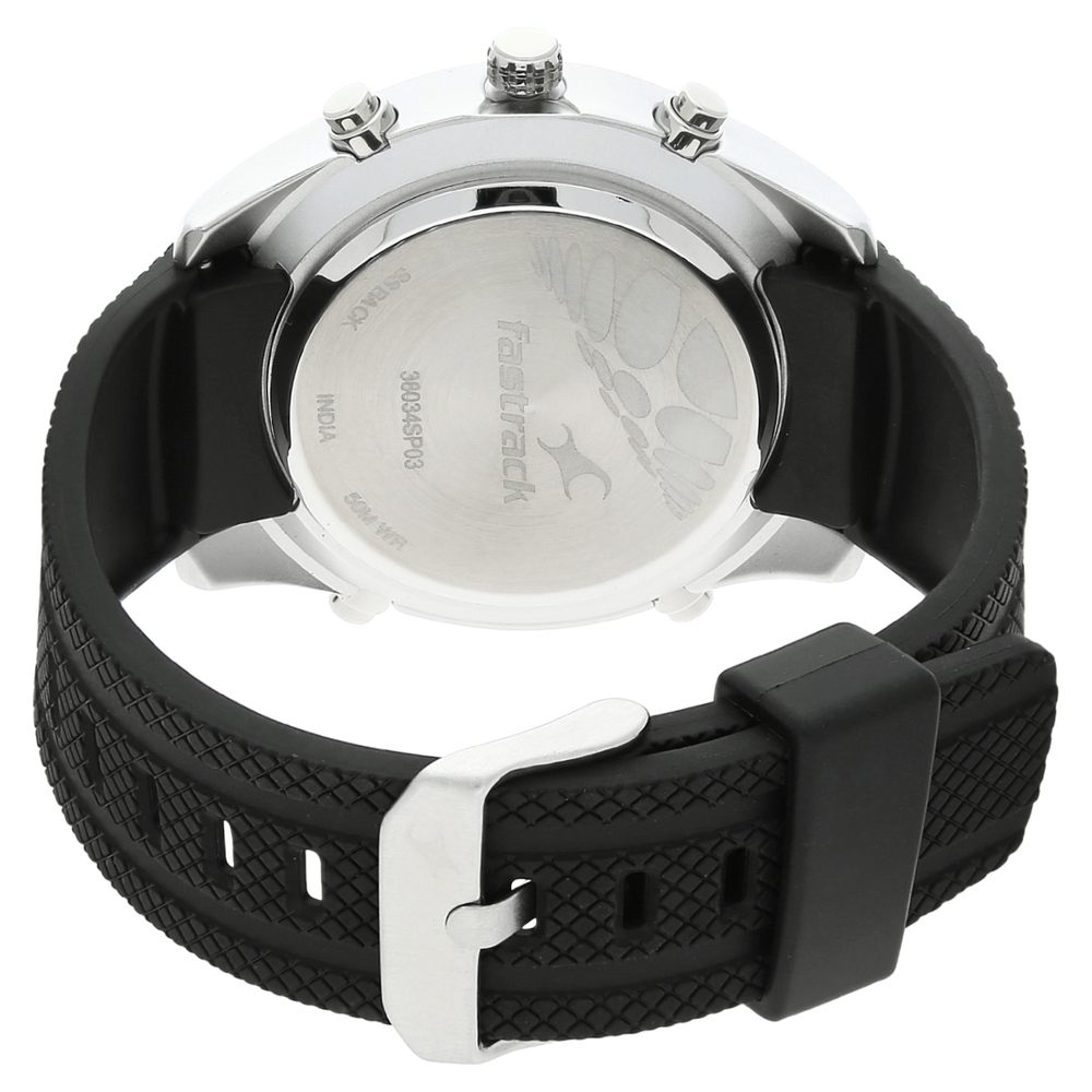 Buy Online Fastrack Quartz Analog Digital Grey Dial Silicone Strap ...
