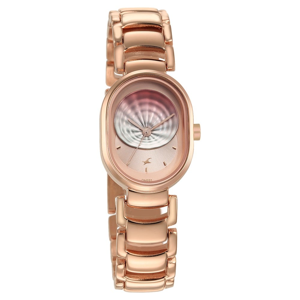 Buy Online Fastrack Uptown Retreat Quartz Analog Pink Dial Metal Strap ...