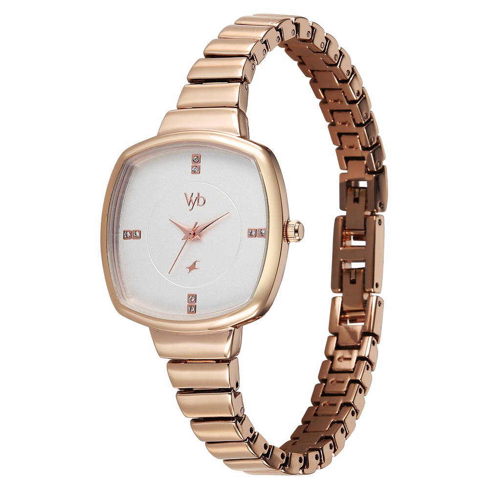 Buy Online Fastrack Vyb Muse Quartz Analog White Dial Metal Strap Watch ...