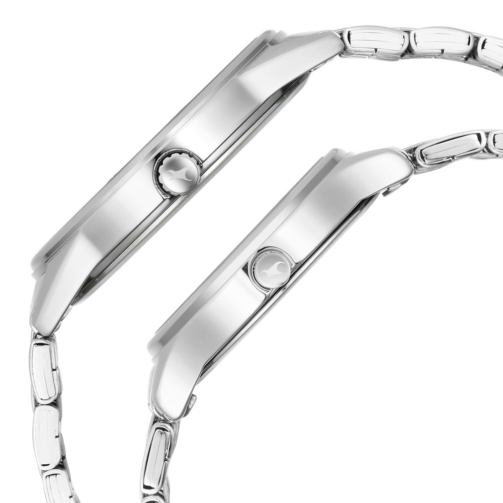 Buy Online Fastrack Mixmatched Quartz Analog Silver Dial Silver ...