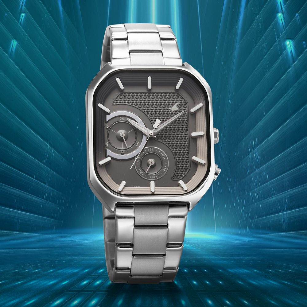 Buy Online Fastrack Groove Multifunction Anthracite Dial Metal Strap ...