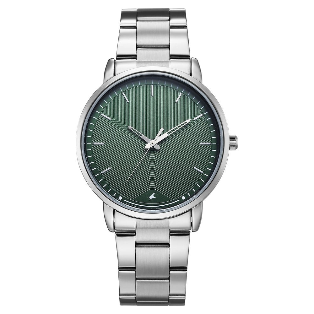Buy Online Fastrack Stunners Quartz Analog Green Dial Silver Stainless ...