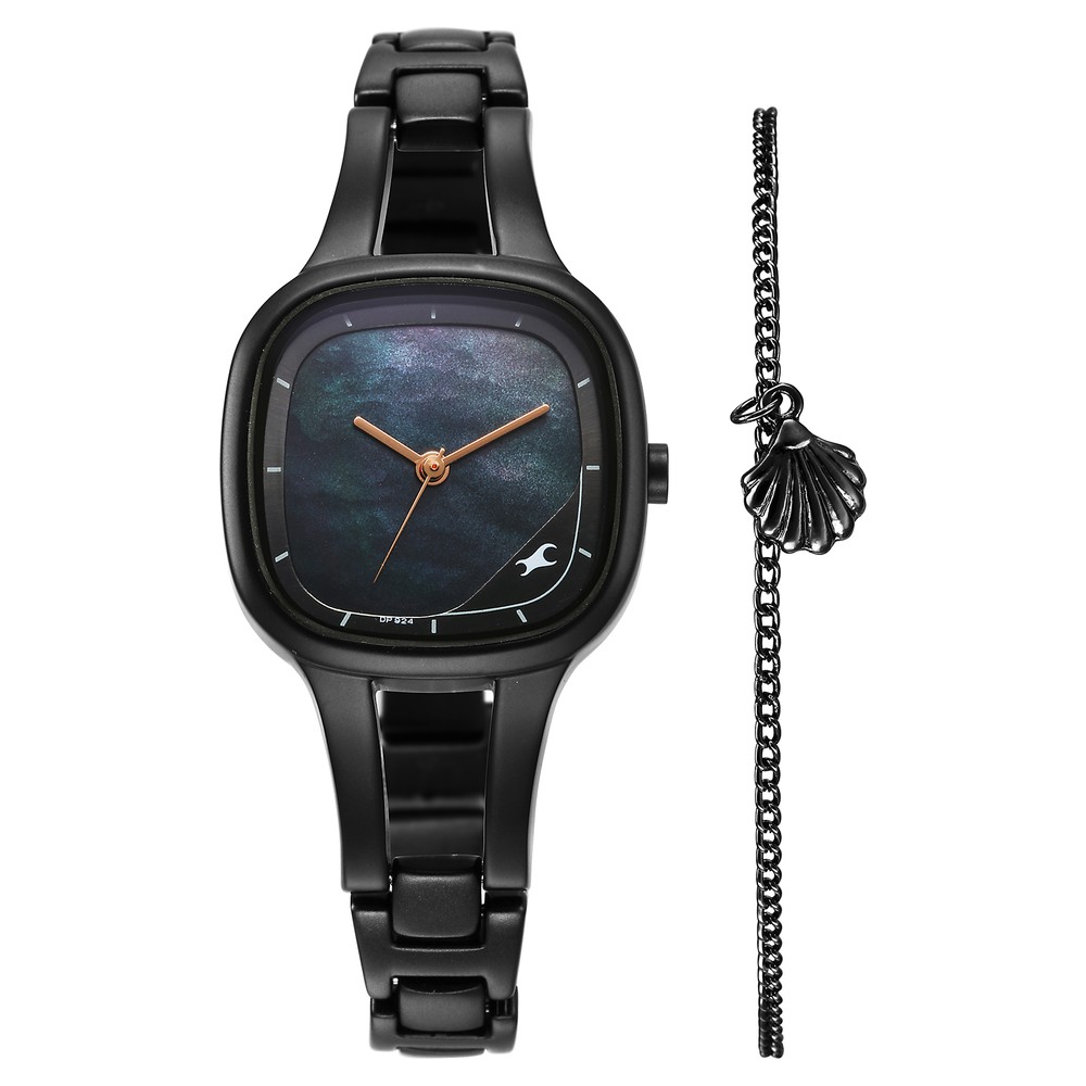 Buy Online Fastrack Pulse Quartz Analog Mother Of Pearl Dial Black ...