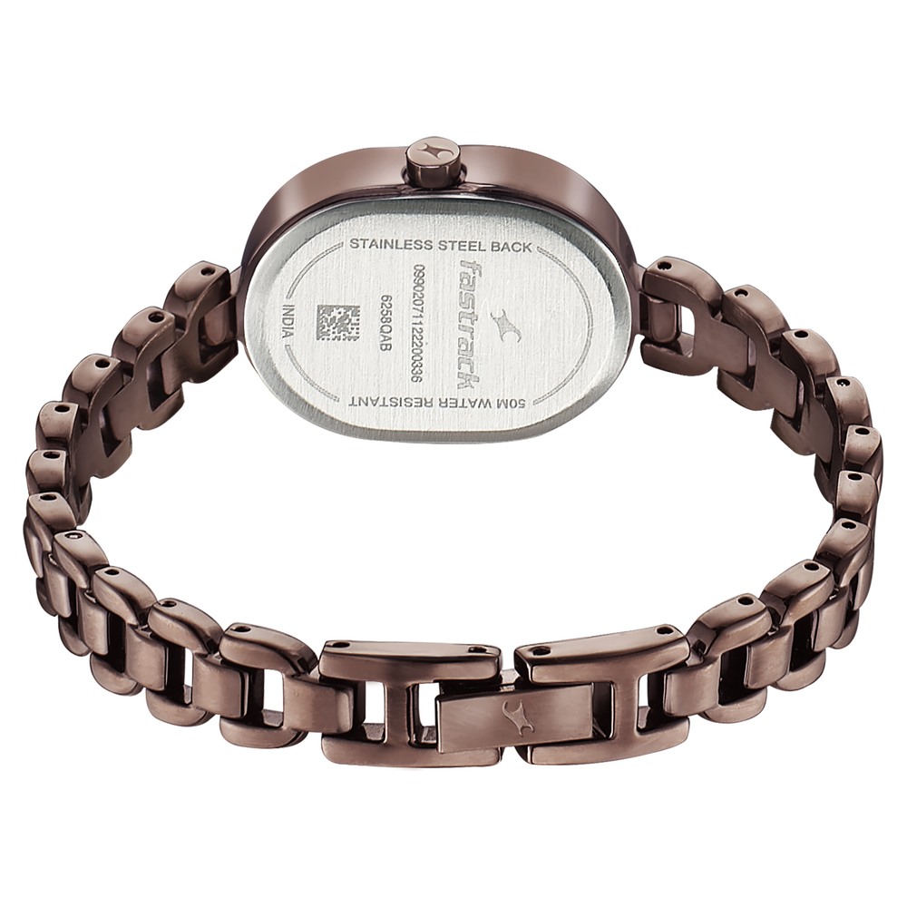 Buy Online Fastrack Style Up Brown Dial Metal Strap Watch for Girls ...
