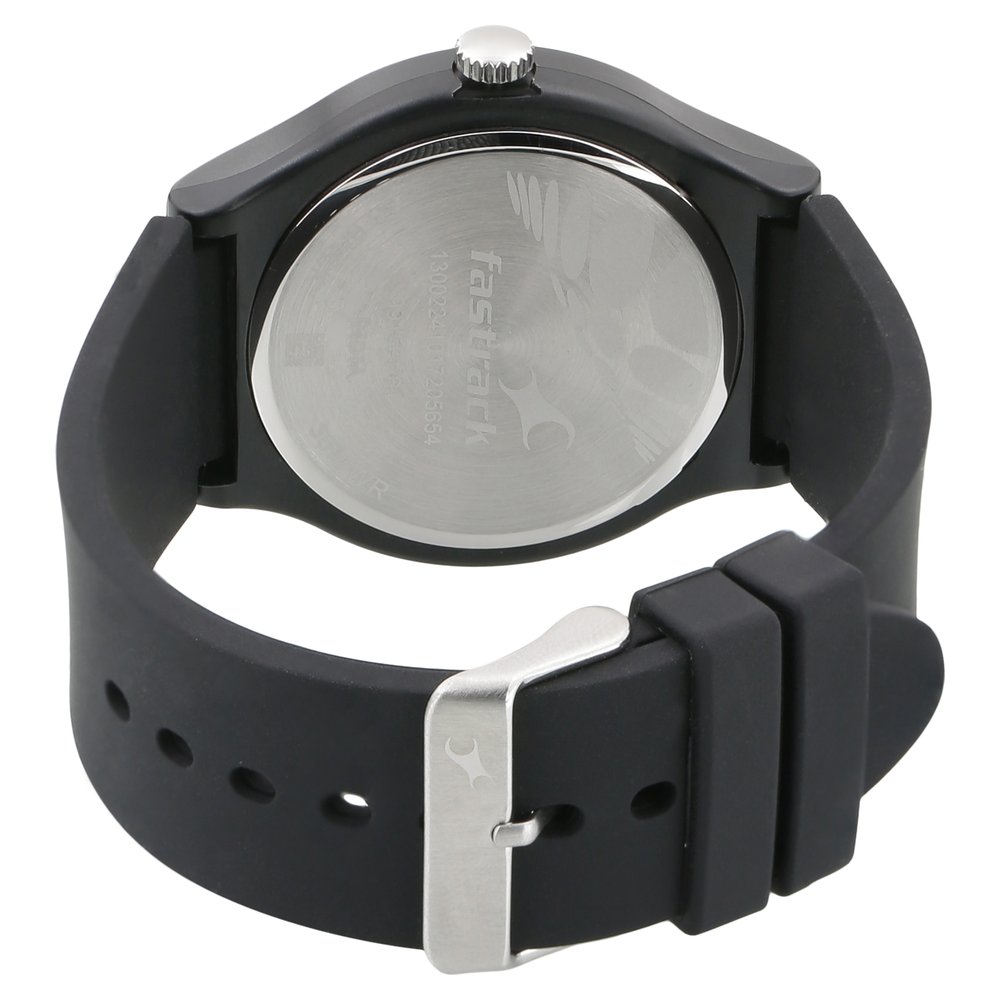 Buy Online Fastrack Quartz Analog Black Dial Silicone Strap Watch for ...