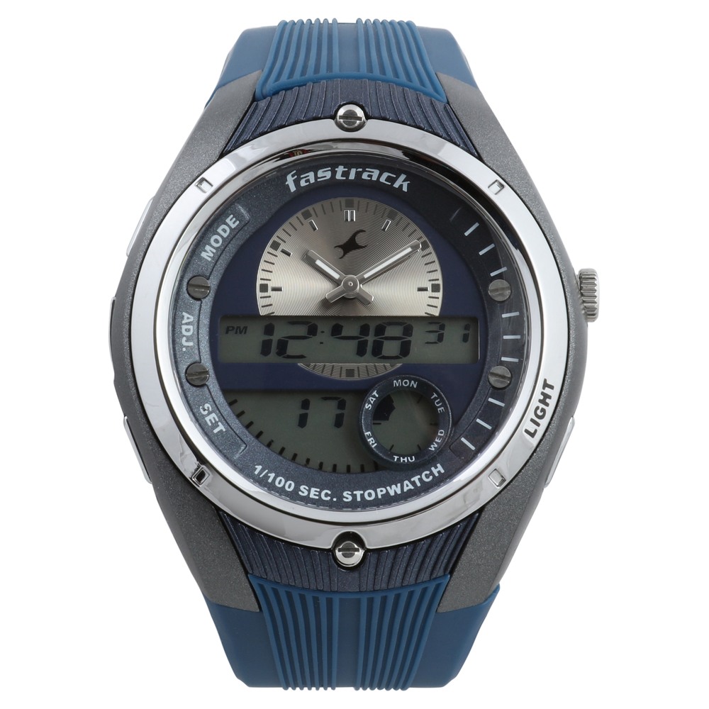 Buy Online Fastrack Quartz Analog Digital Blue Dial Plastic Strap Watch ...