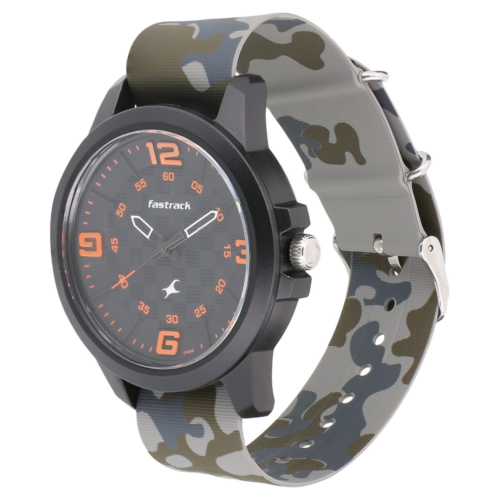 Buy Online Fastrack Trendies Quartz Analog Black Dial Silicone Strap ...