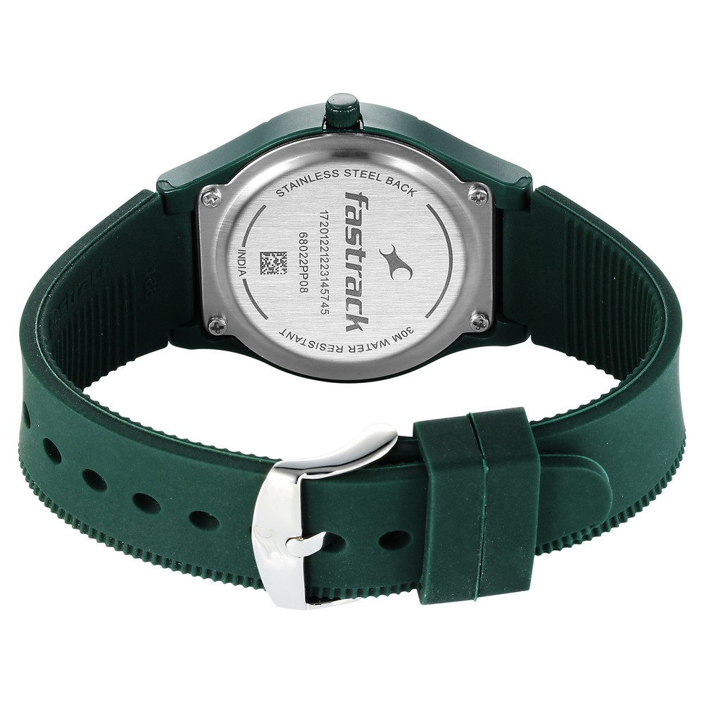 Buy Online Fastrack Tees Wanderlust Quartz Analog Green Dial Silicone ...