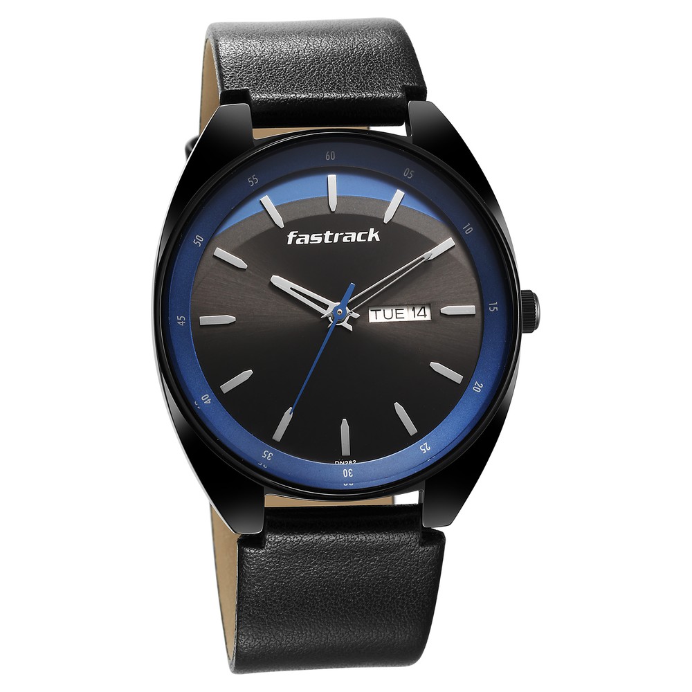 Buy Online Fastrack Snob X Black Dial Leather Strap Watch for Guys ...