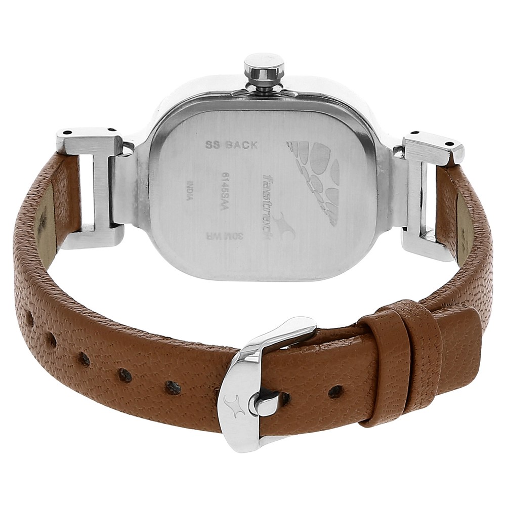 Buy Online Fastrack Motorheads Quartz Analog Silver Dial Leather Strap ...