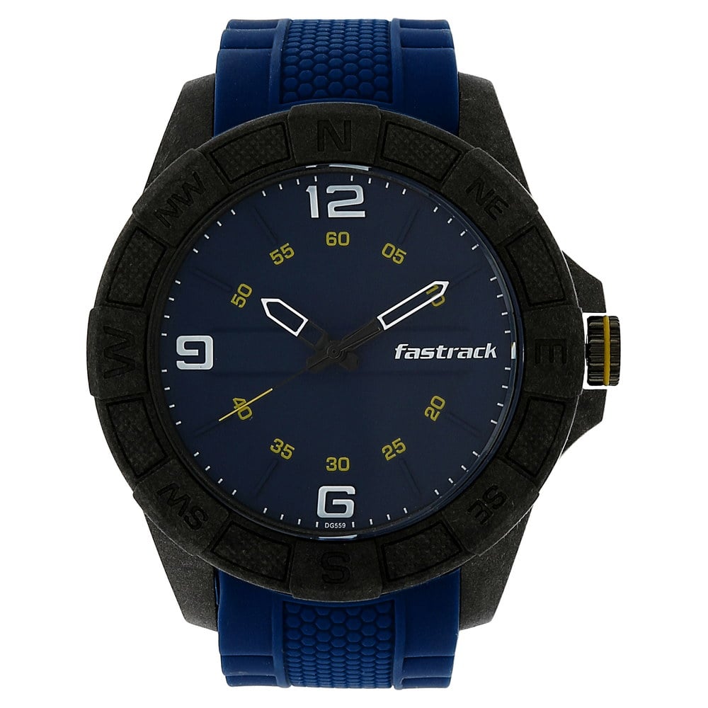Buy Online Fastrack Light Weight Quartz Analog Blue Dial Silicone Strap ...